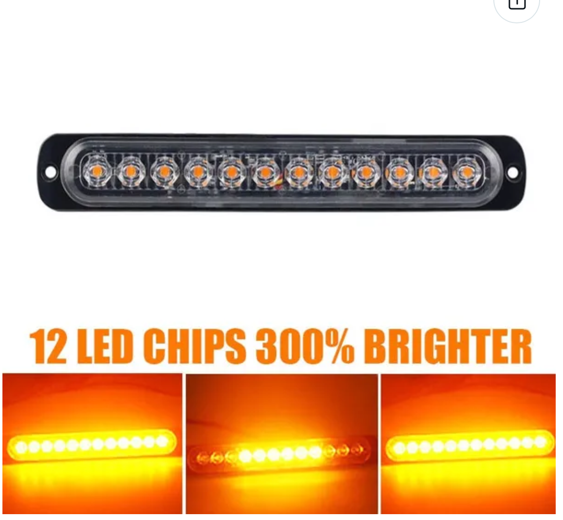 Truck Side Light Ultra-thin Side Flashing Light Strobe LightSignal War ...